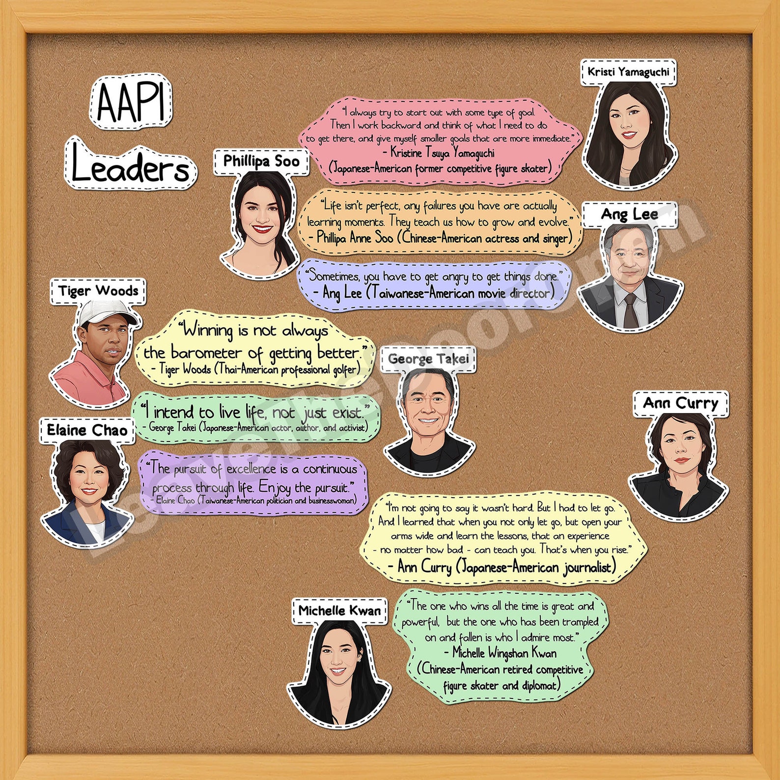 AAPI Heritage Month Bulletin Board Kit: 44 Inspiring Quotes & Vector ...