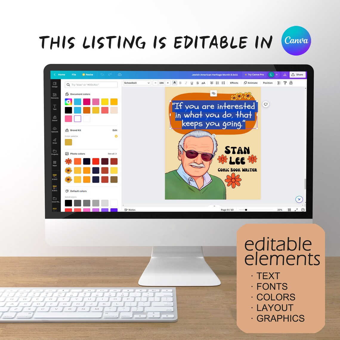 Jewish American Heritage Month Quotes Groovy Decor Editable - Etsy