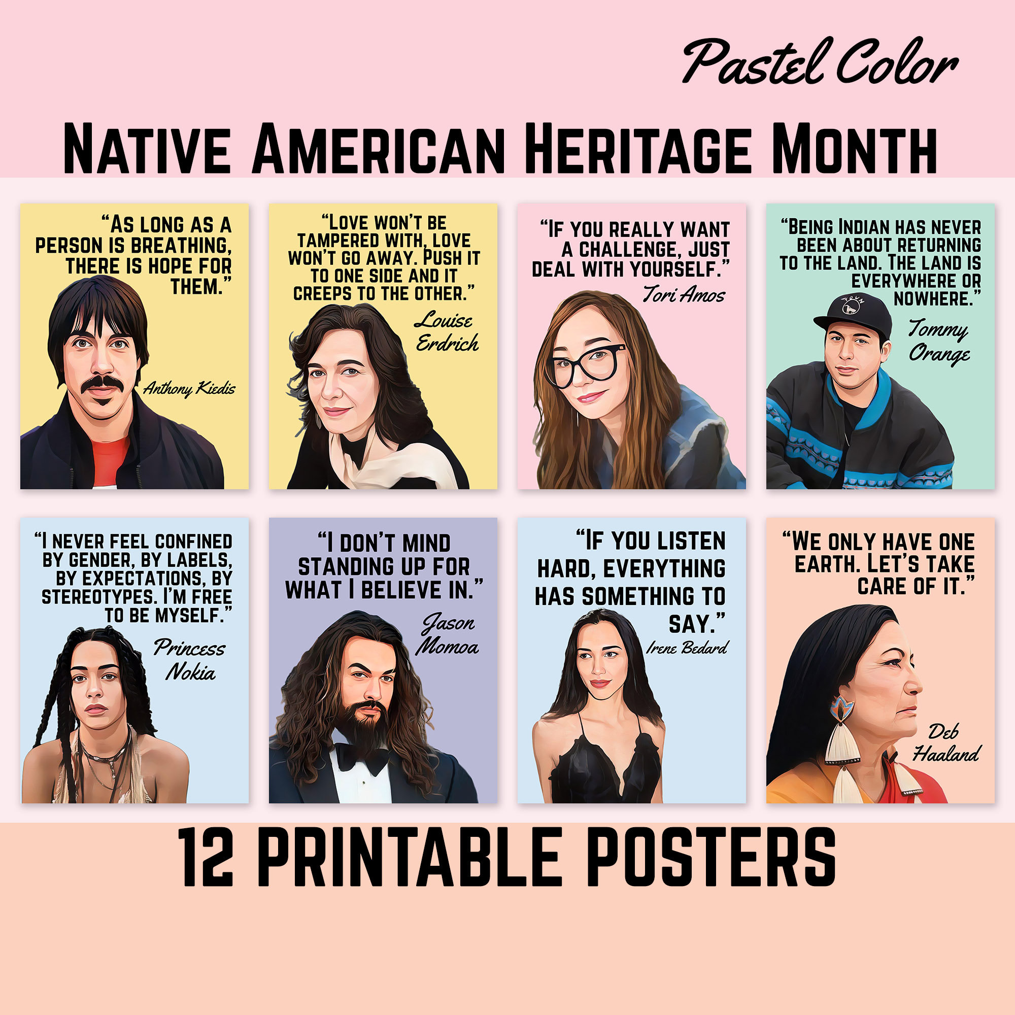 Famous Native American Leaders, Printable Indigenous Posters, National ...