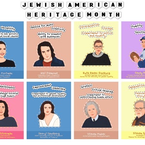 Jewish American Heritage Month Poster Set - 20 Inspirational Figures ...