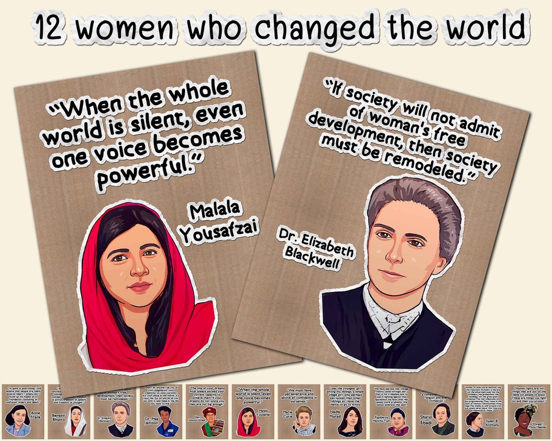 Torn Paper Style,women in History Who Changed the World,12 Printable ...