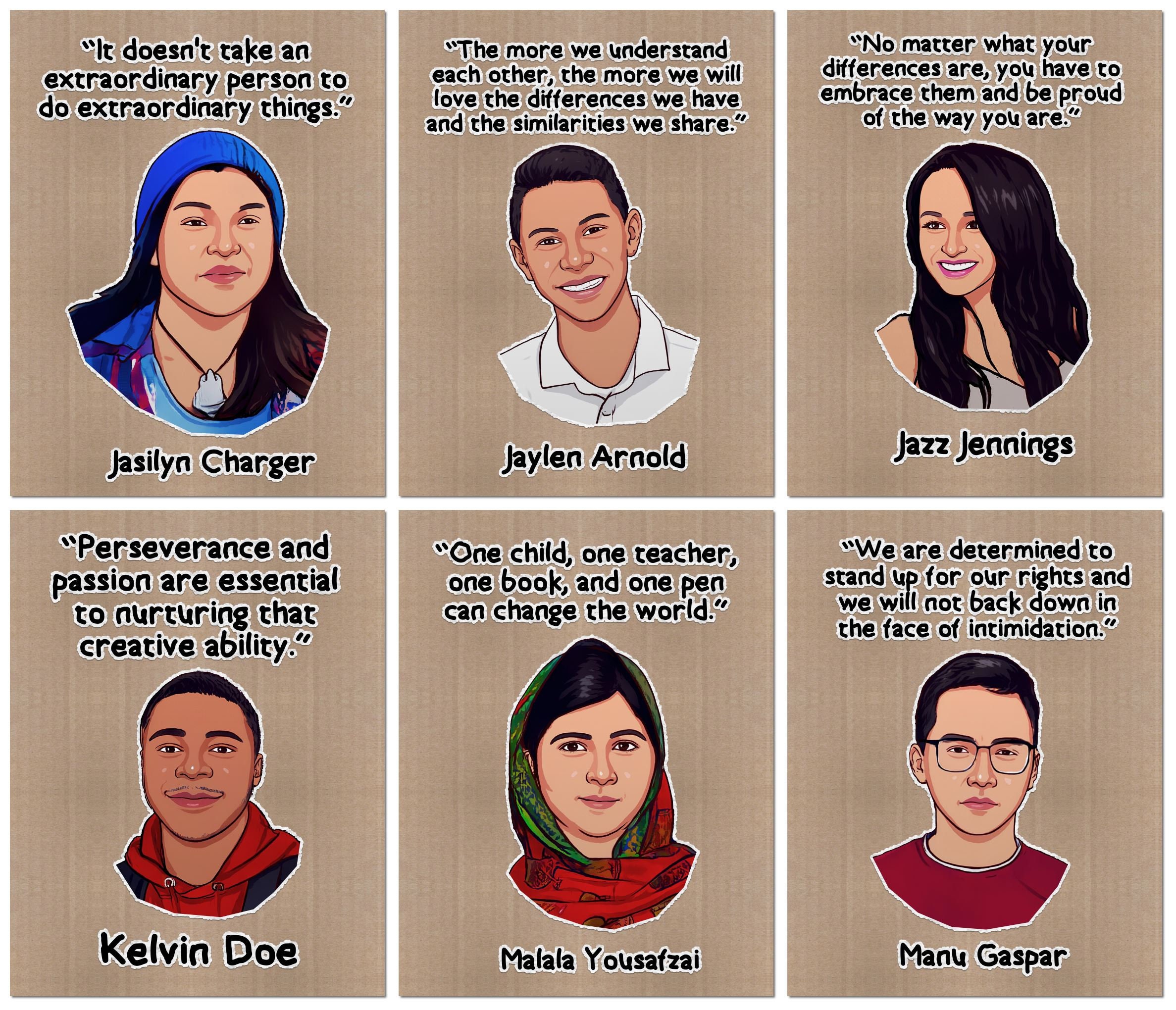 Torn Paper Style 28 Kids Who Changed the World, Printable Classroom ...