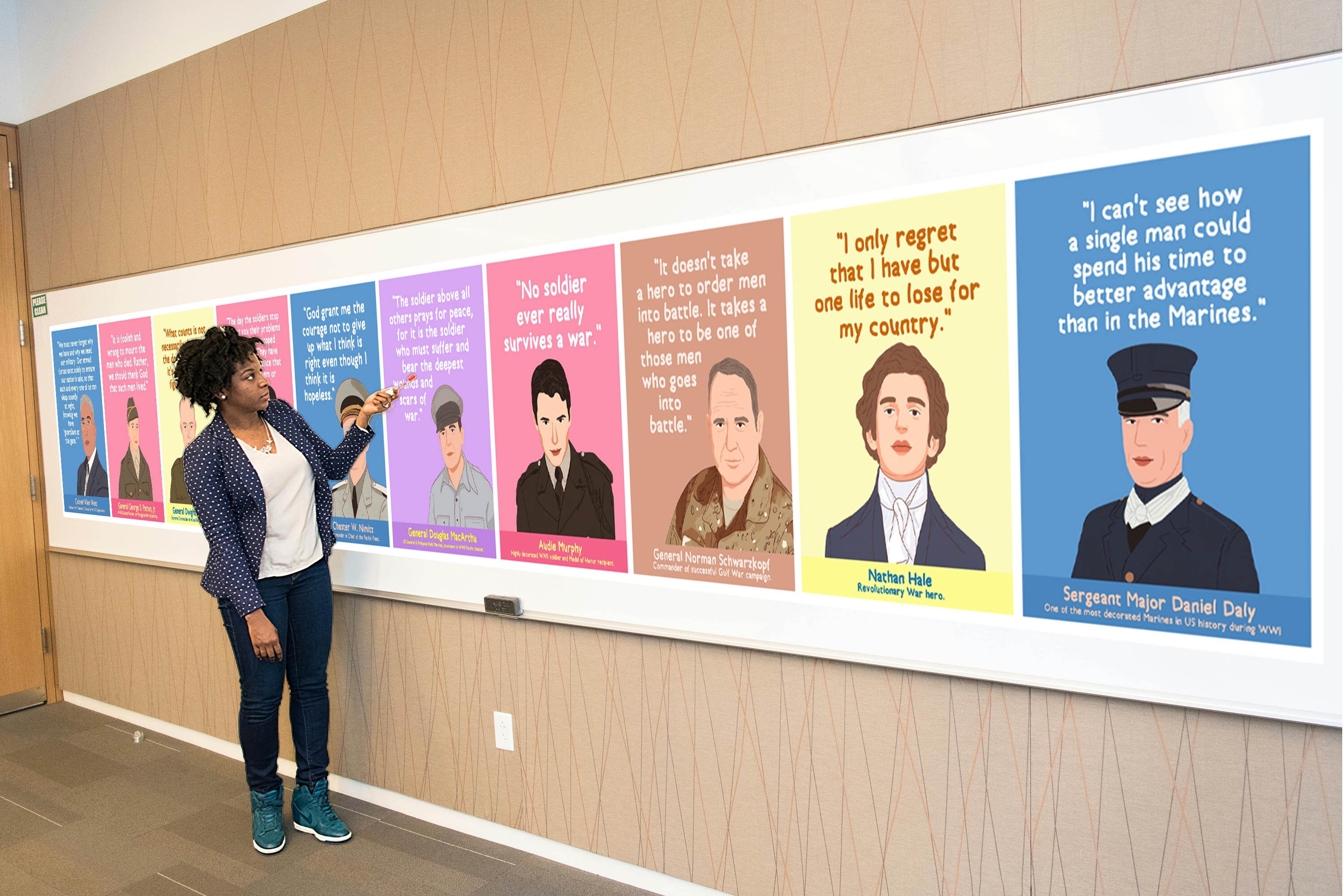 Military Heroes Poster Set Inspiring Quotes for Classroom Decor ...