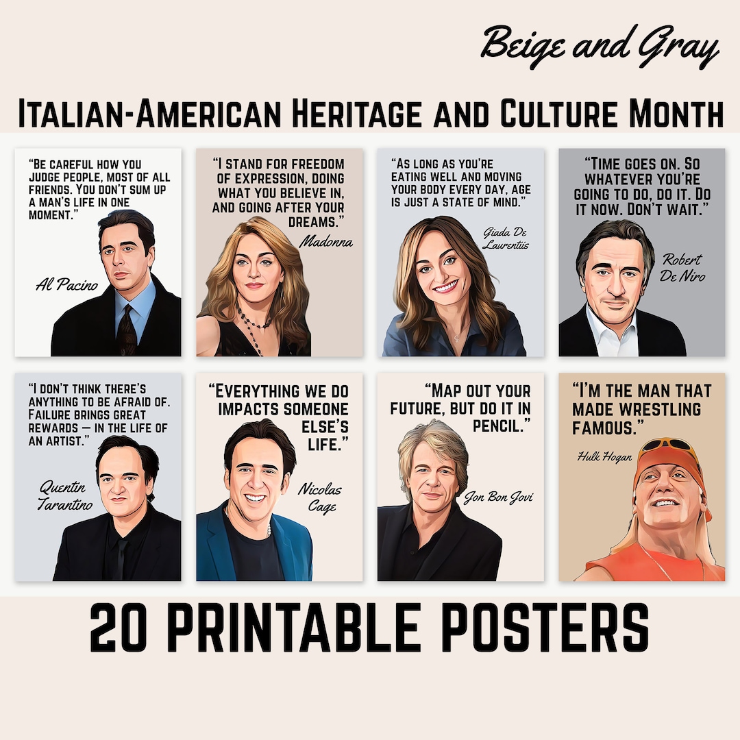 Italian-american Heritage and Culture Month, Classroom Posters, Famous ...