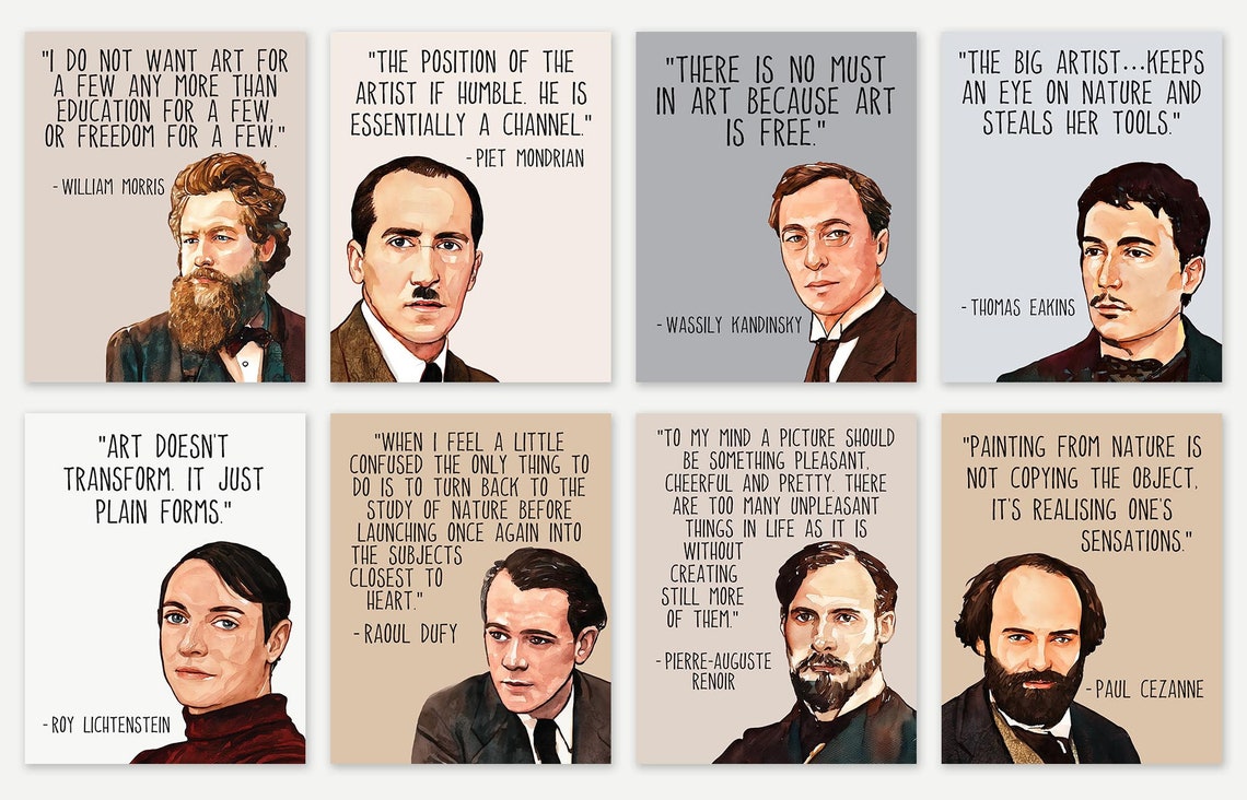 40 Famous Art Quotes for Kids by Artists Classroom & Office Posters ...