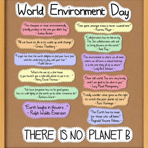 Earth Day Quotes Bulletin Board Kit, World Environment Day ...