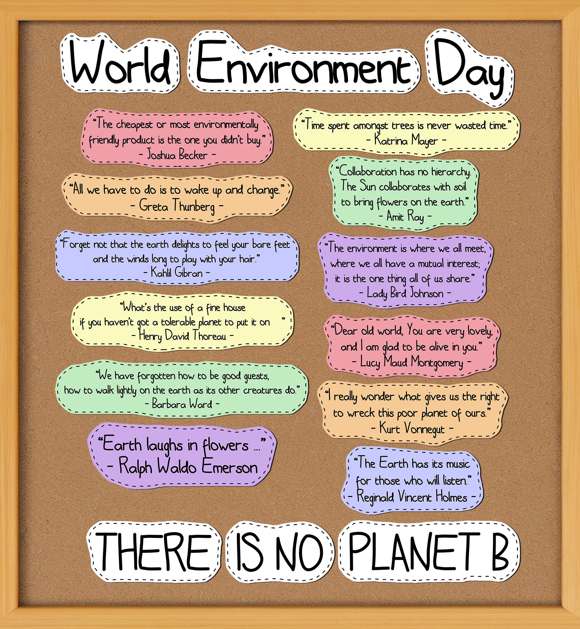 Earth Day Quotes Bulletin Board Kit, World Environment Day ...