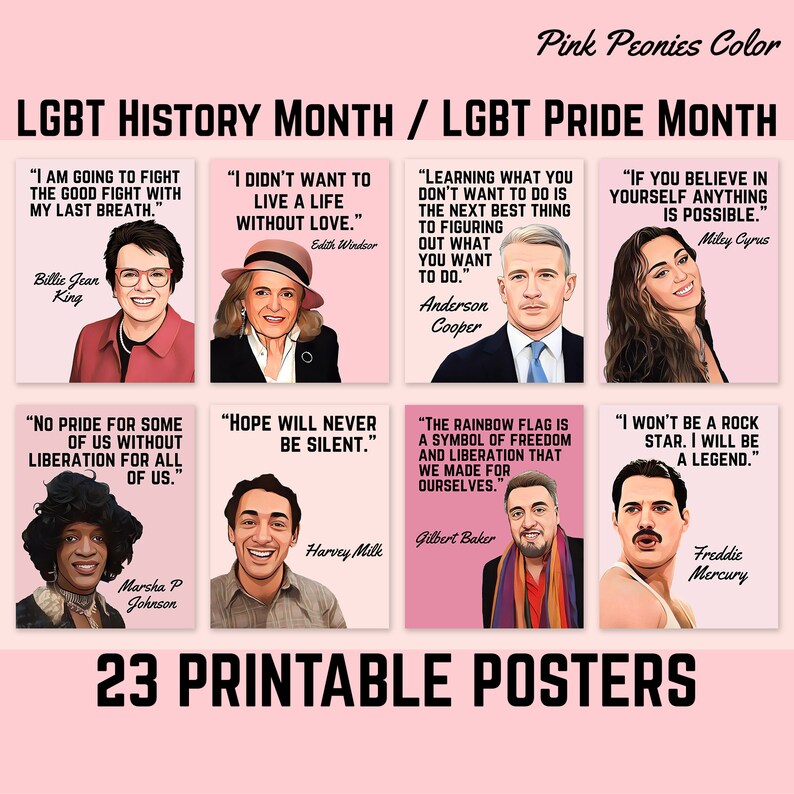 LGBT History Month, Lgbt Pride Month, Classroom Posters, Famous LGBTQ ...