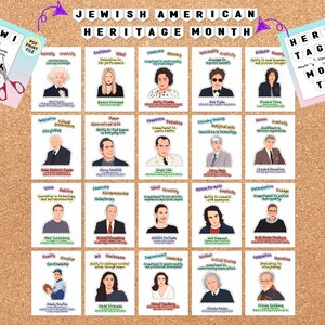 Jewish American Heritage Month Poster Set - 20 Inspirational Icons for ...