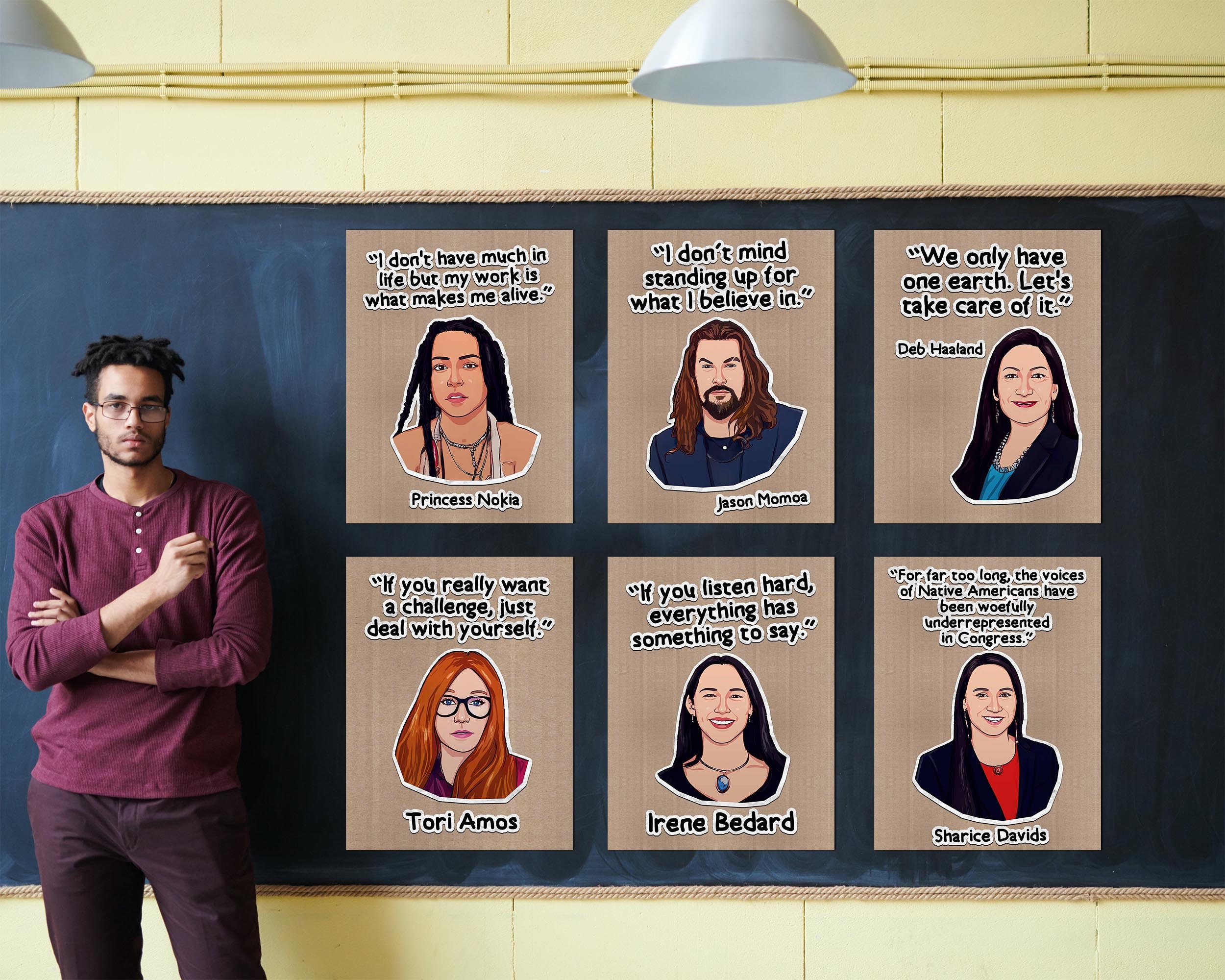 Torn Paper Style 12 Famous Native American Leaders Printable Poster ...