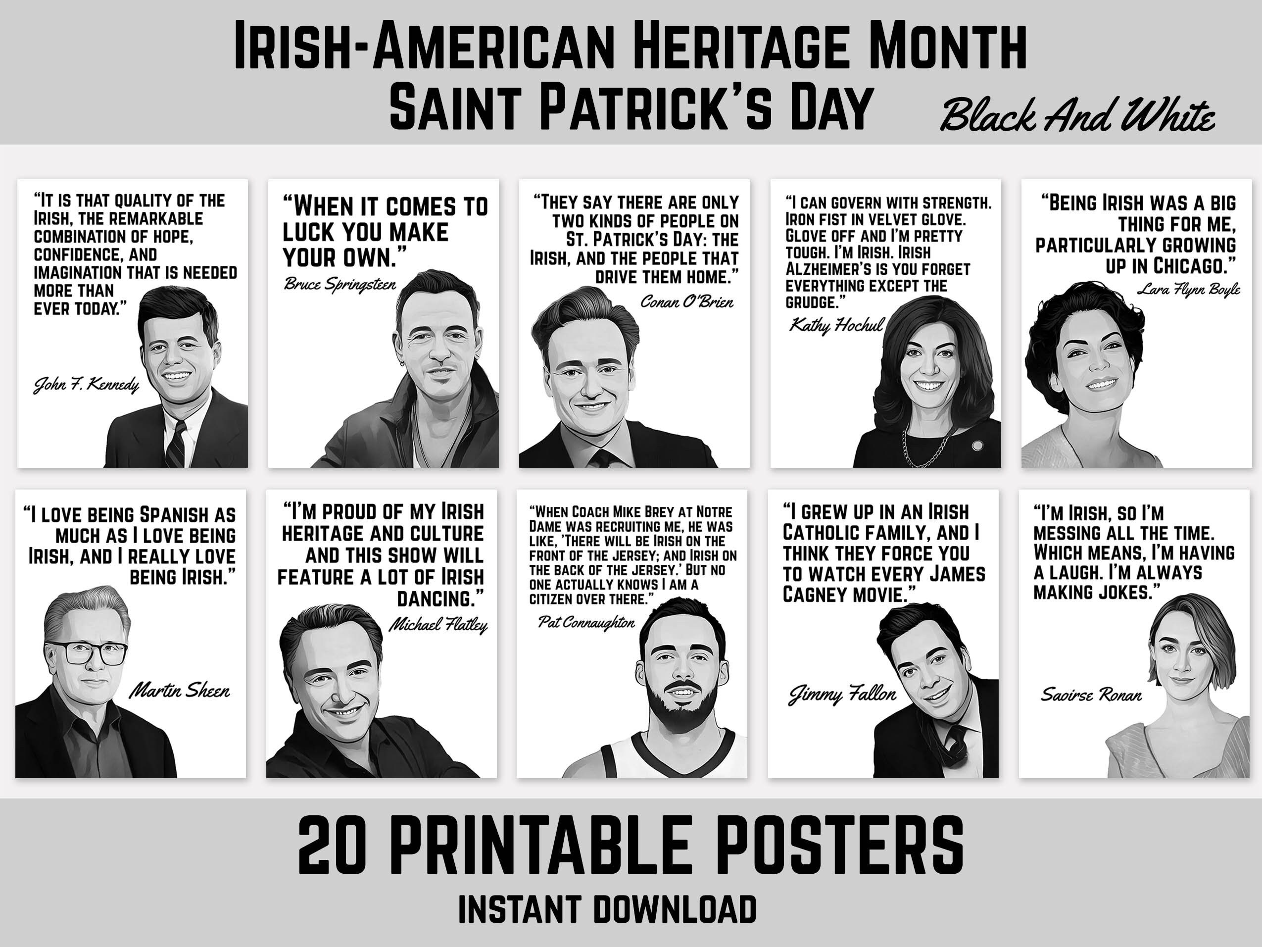 20 Famous Irish Americans Quotes, Irish American Heritage Month, Saint ...