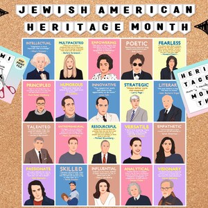 Jewish American Heritage Month Poster Set - 20 Quotes From Icons for ...