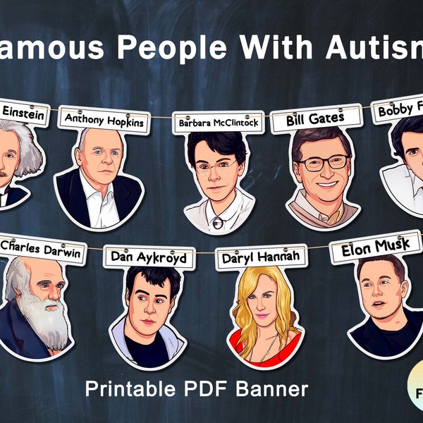 15 Faces,famous People With Autism,autism Awareness Day,classroom Decor ...