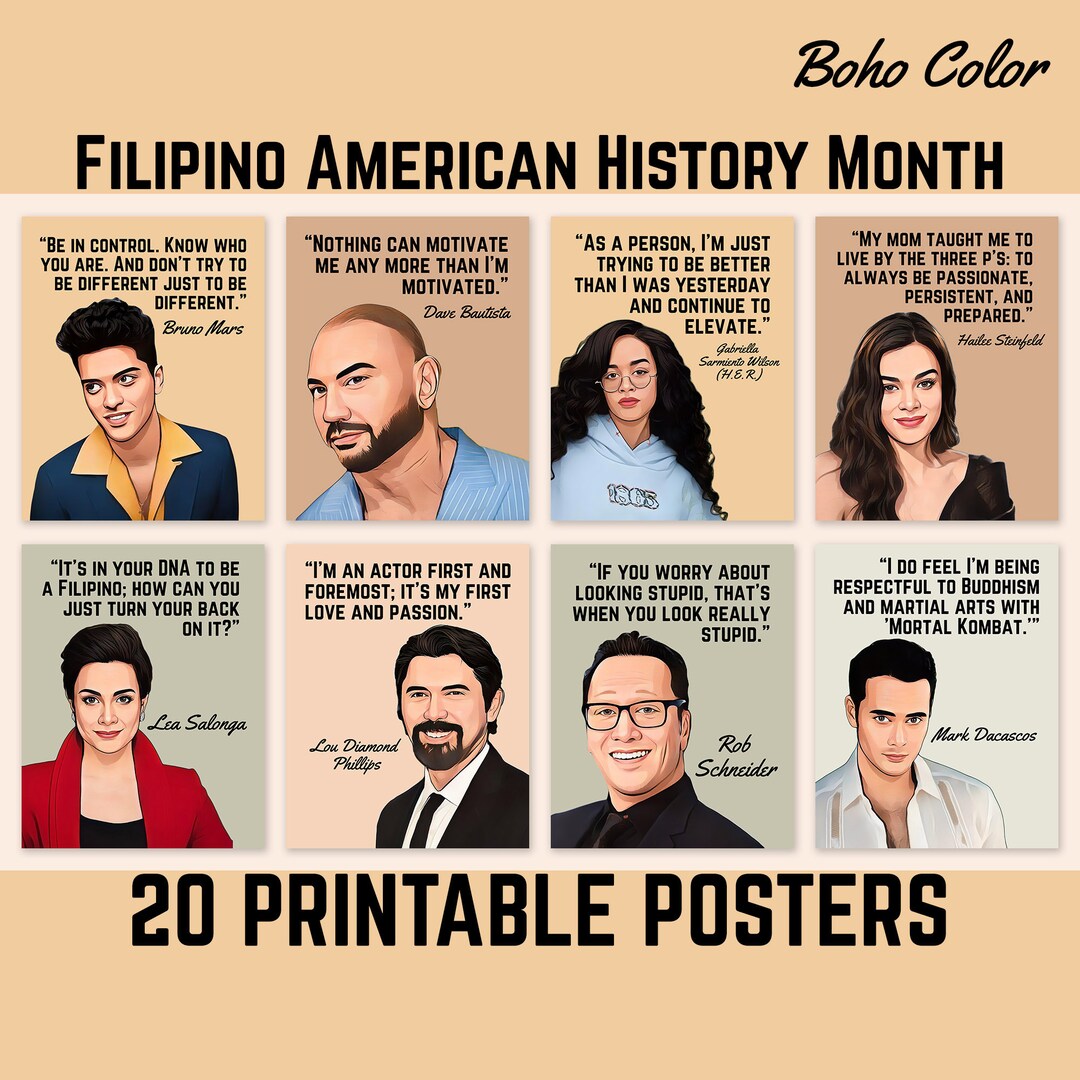 Classroom Posters, Filipino American History Month, FAHM, Famous ...