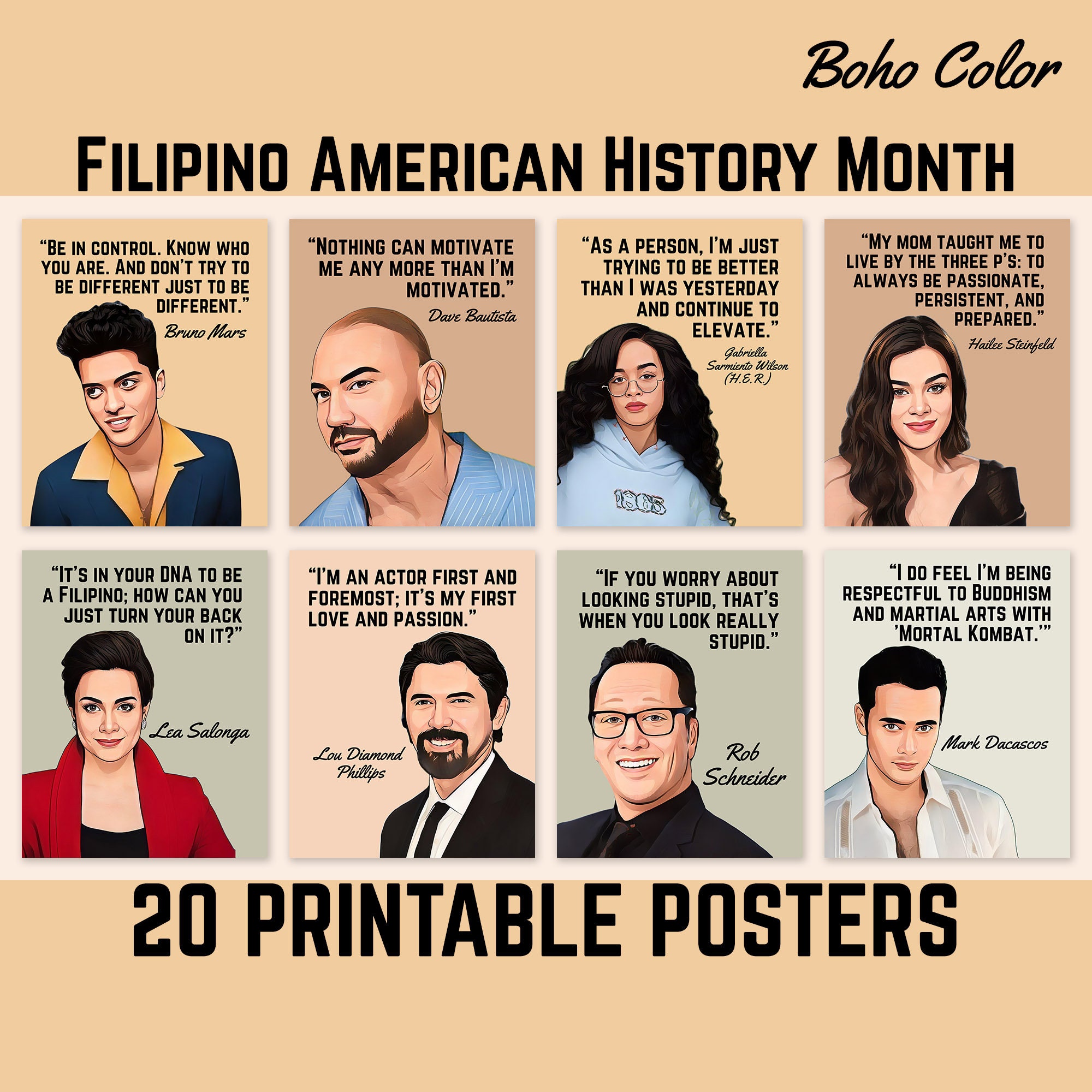 Classroom Posters, Filipino American History Month, FAHM, Famous ...