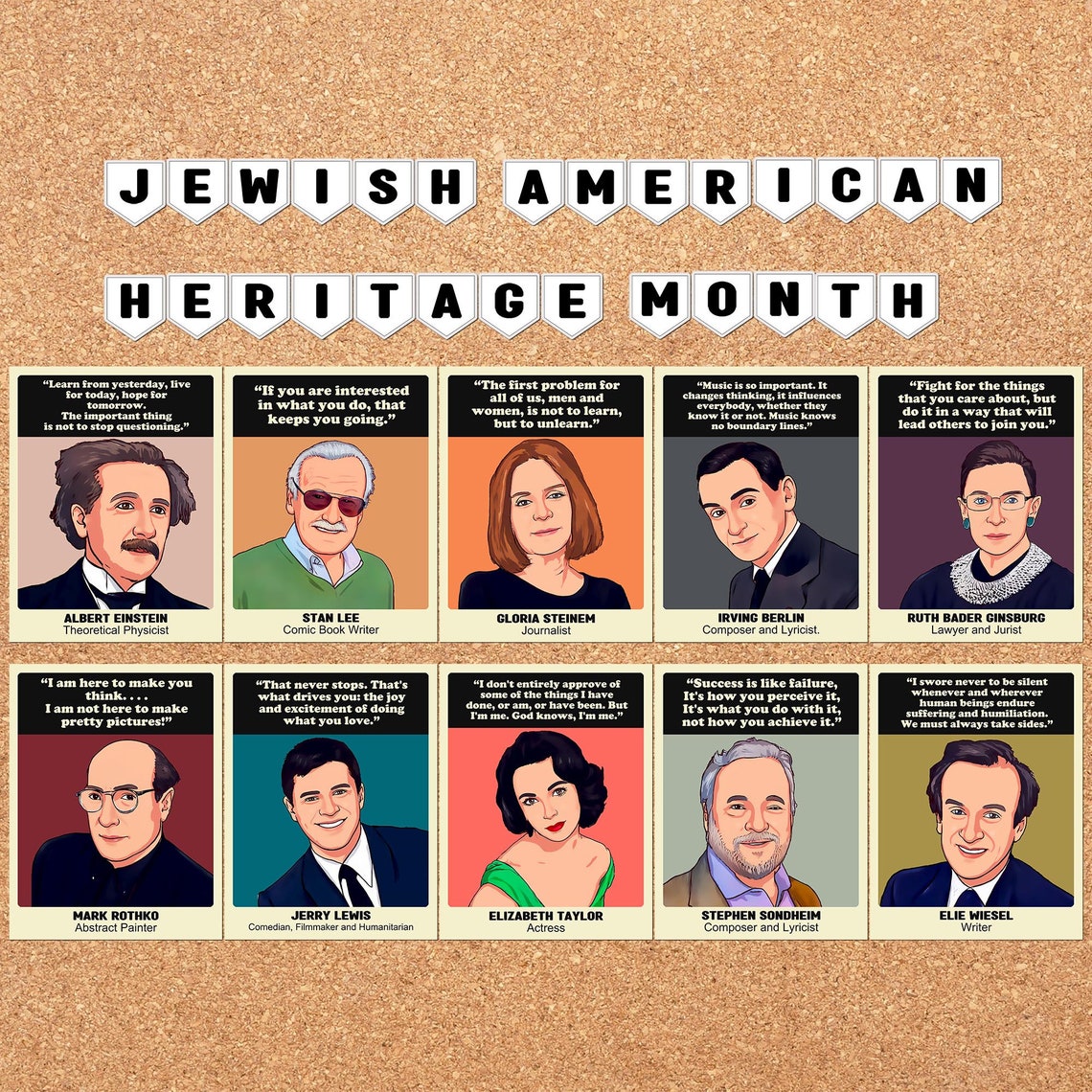 Jewish American Heritage Month Quotes Printable Posters - Etsy