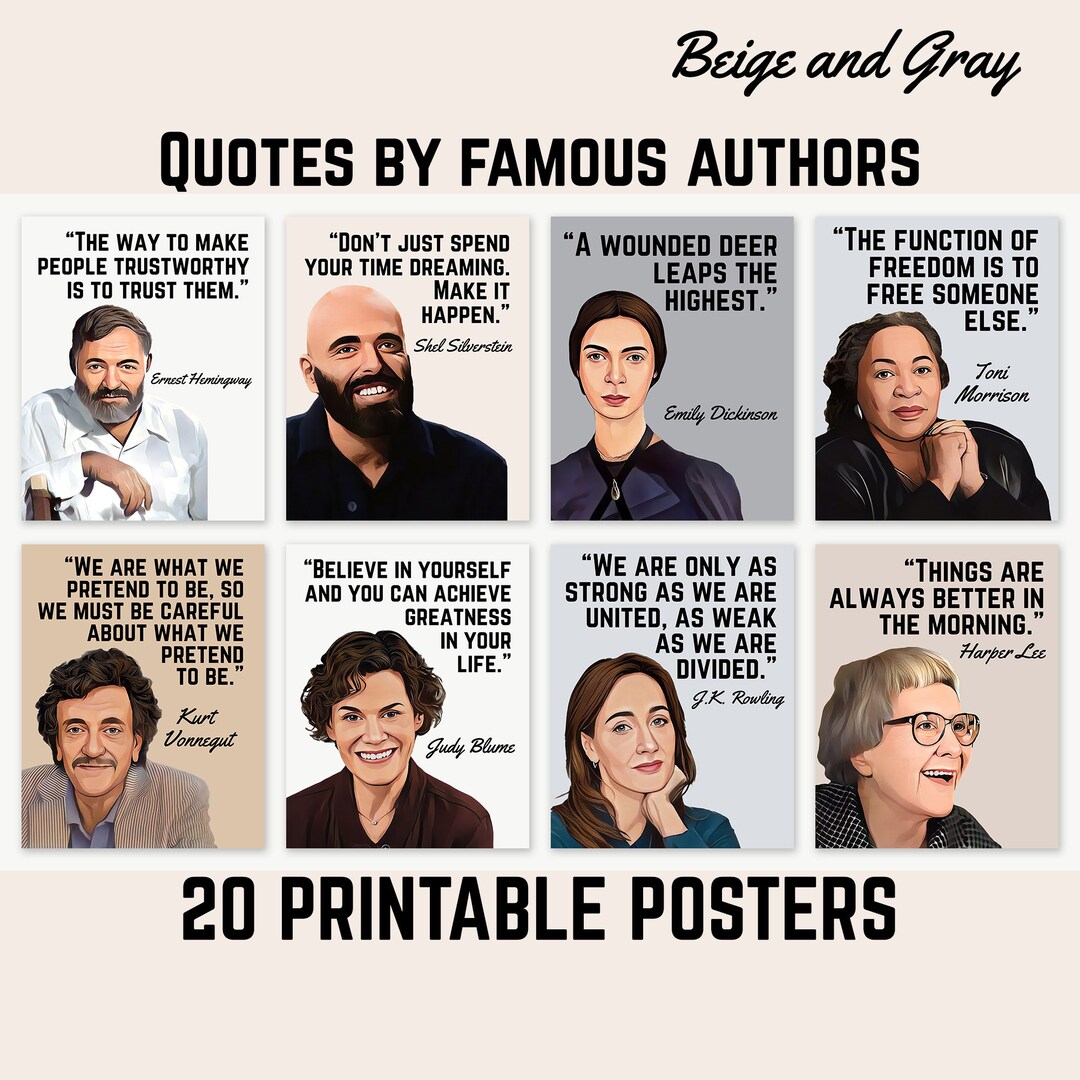 Quotes by Famous Authors, Literary Quotes Posters, Printable Posters ...