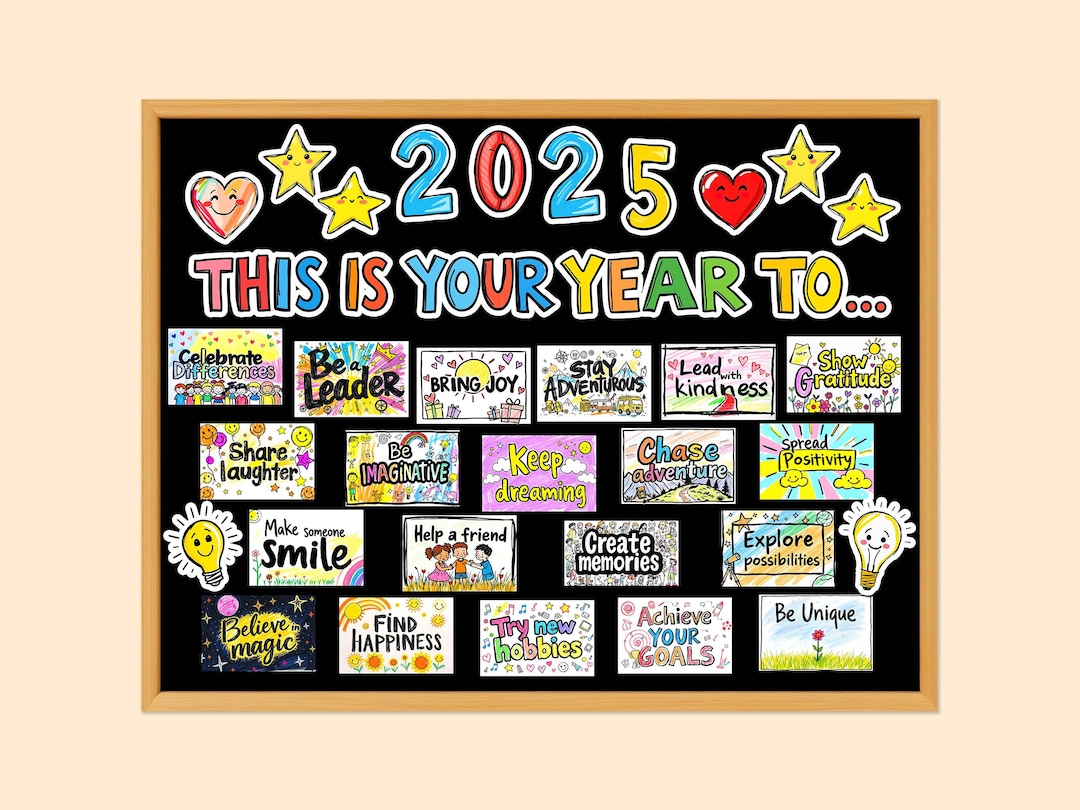 Inspirational Bulletin Board Kit - New Year Classroom Decor 2025 ...