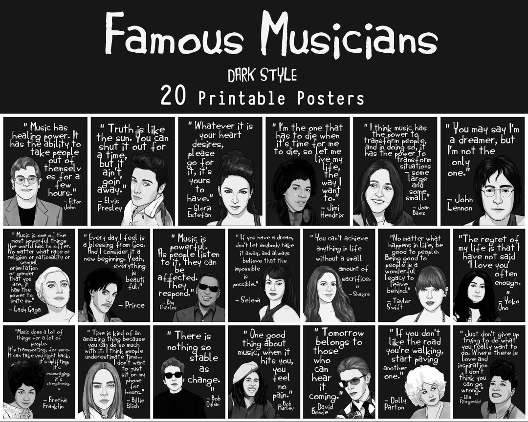 Famous Musicians Posters Notable Musical Leaders - Etsy