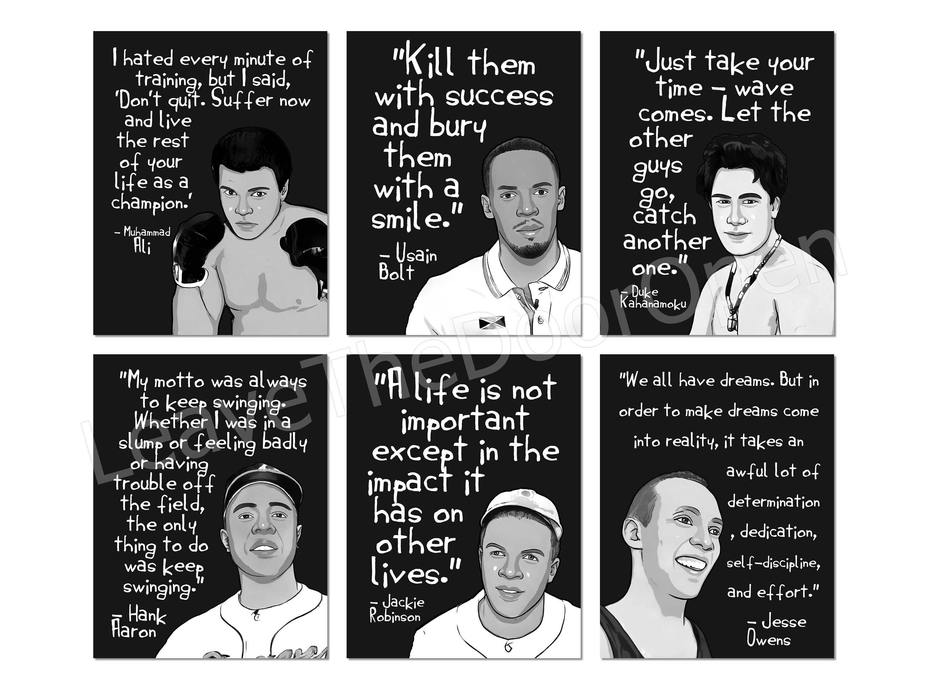 Famous Athletes Posters, Athletic Leadership 25 Inspirational Printable ...