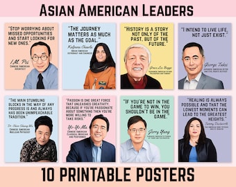 Rainbow Asian Leaders in History set of 8 Printable Posters - Etsy