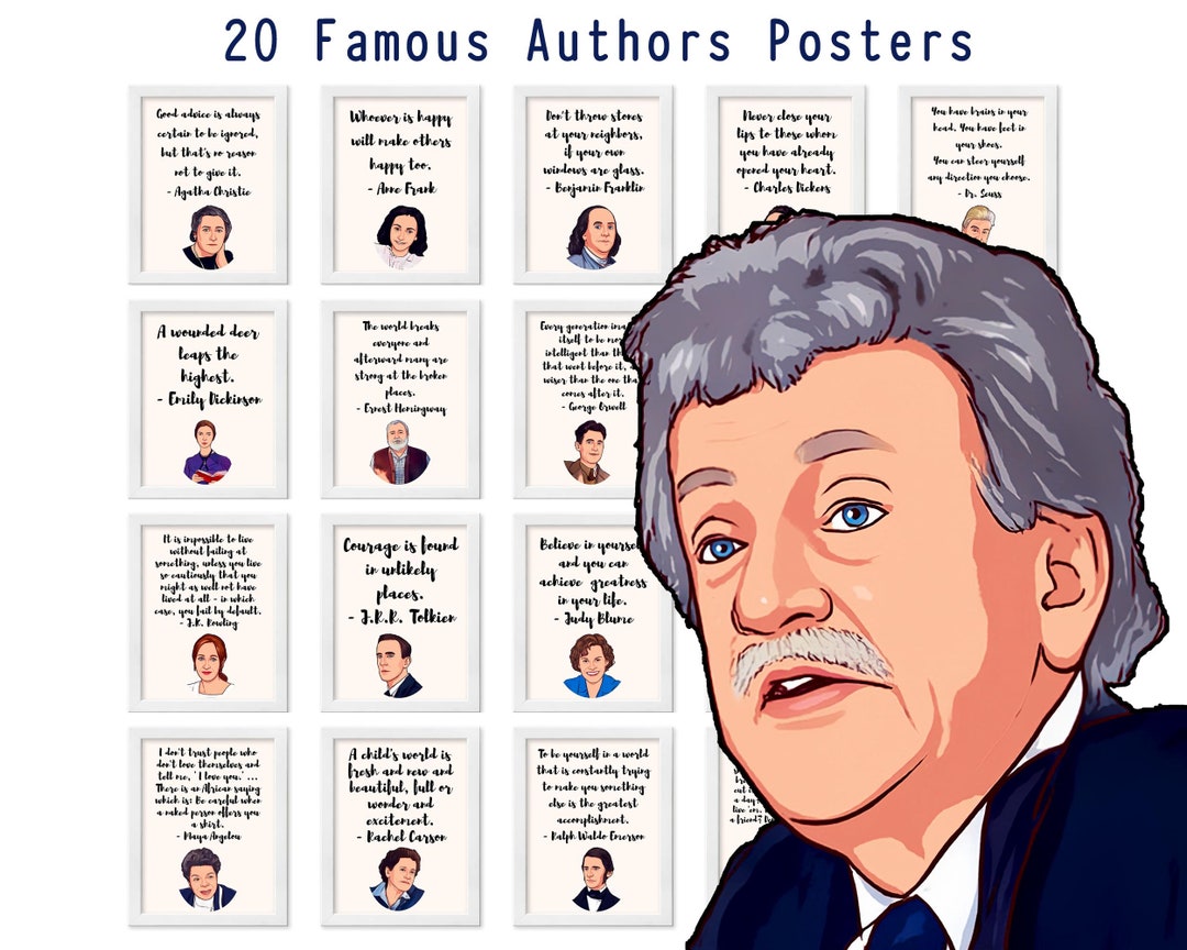 Famous Authors, Literary Quote Posters,20 Printable Poster, Positive ...