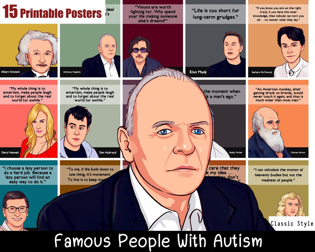 Famous People With Autism15 Printable Posters Autism - Etsy