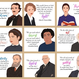 National Poetry Month Bulletin Board, 20 American Poets, Famous Quotes ...