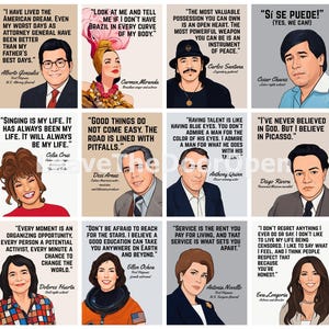 44 Inspirational Hispanic Figures Poster Collection, Clean Theme ...