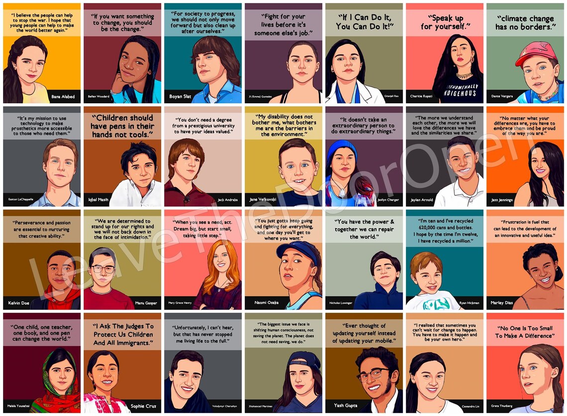 28 Kids Who Changed the World Printable Classroom Posters - Etsy