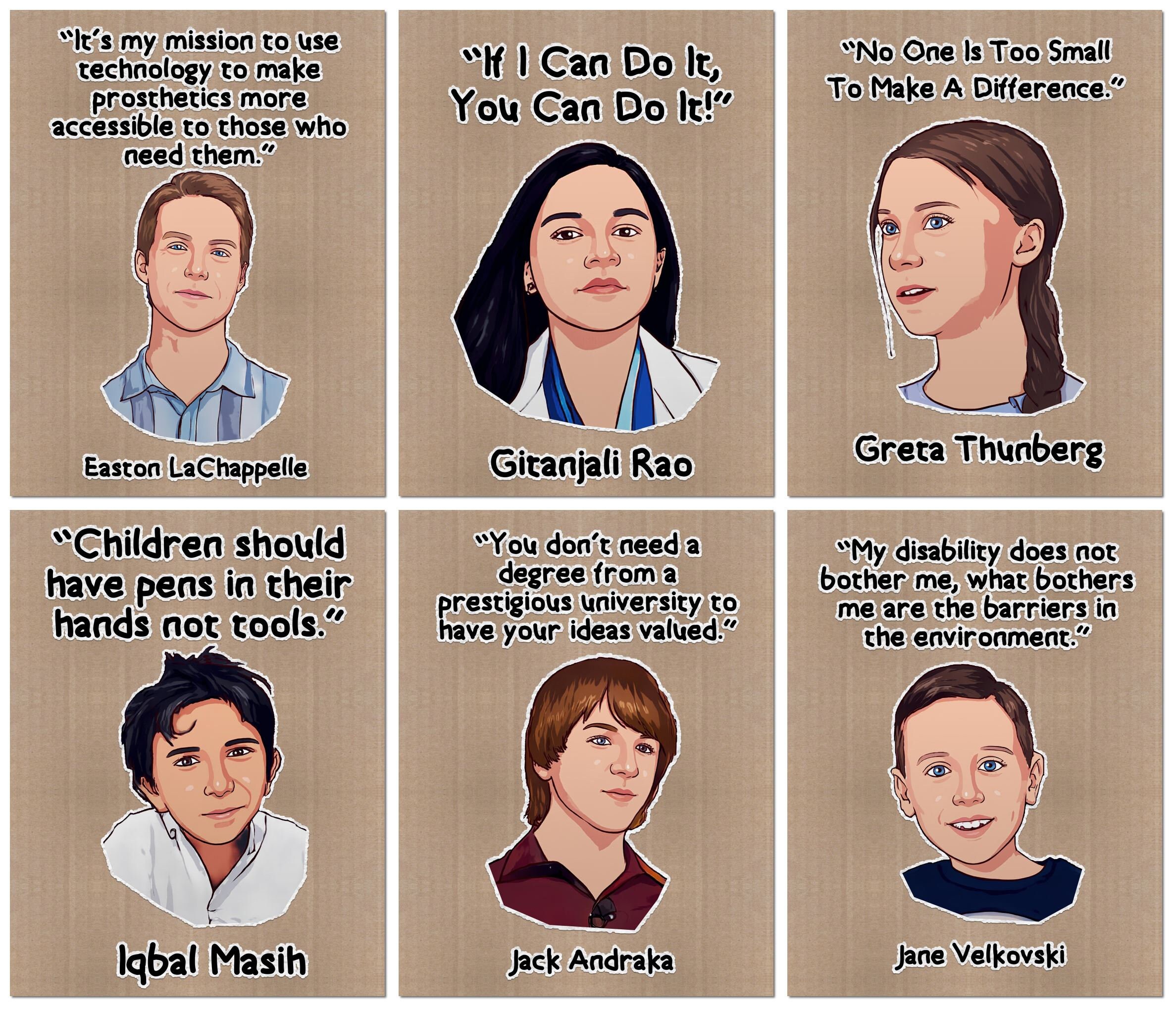 Torn Paper Style 28 Kids Who Changed the World, Printable Classroom ...