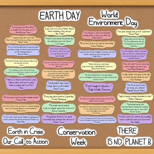Earth Day Quotes Bulletin Board Kit, World Environment Day ...