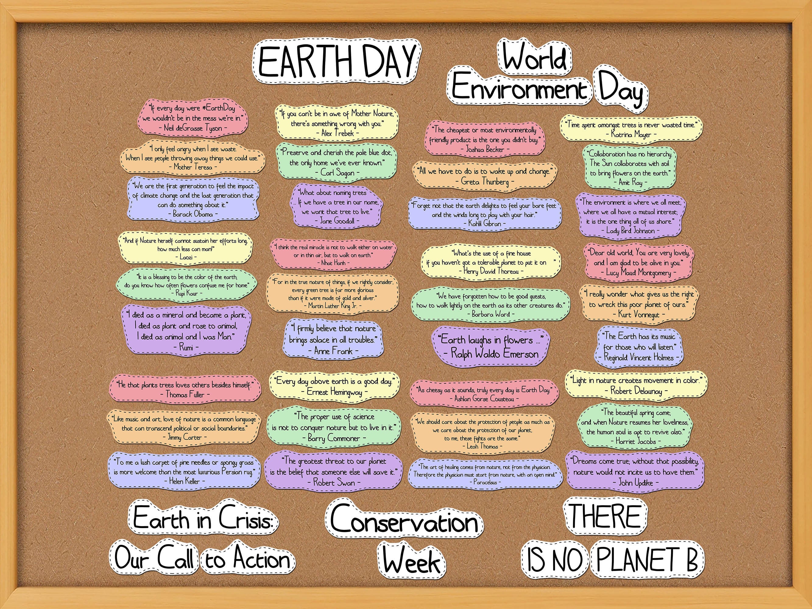 Earth Day Quotes Bulletin Board Kit, World Environment Day ...