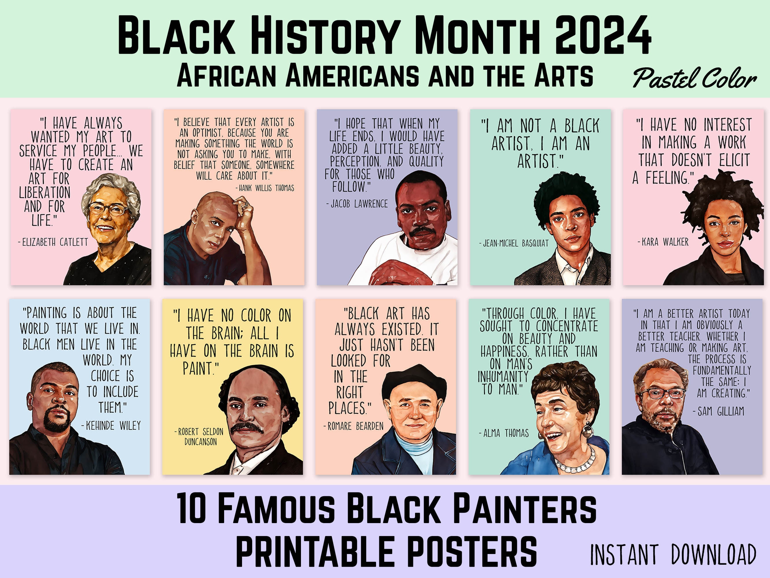 Black History Month 2024 Posters, 10 Famous Black Painters, Theme ...