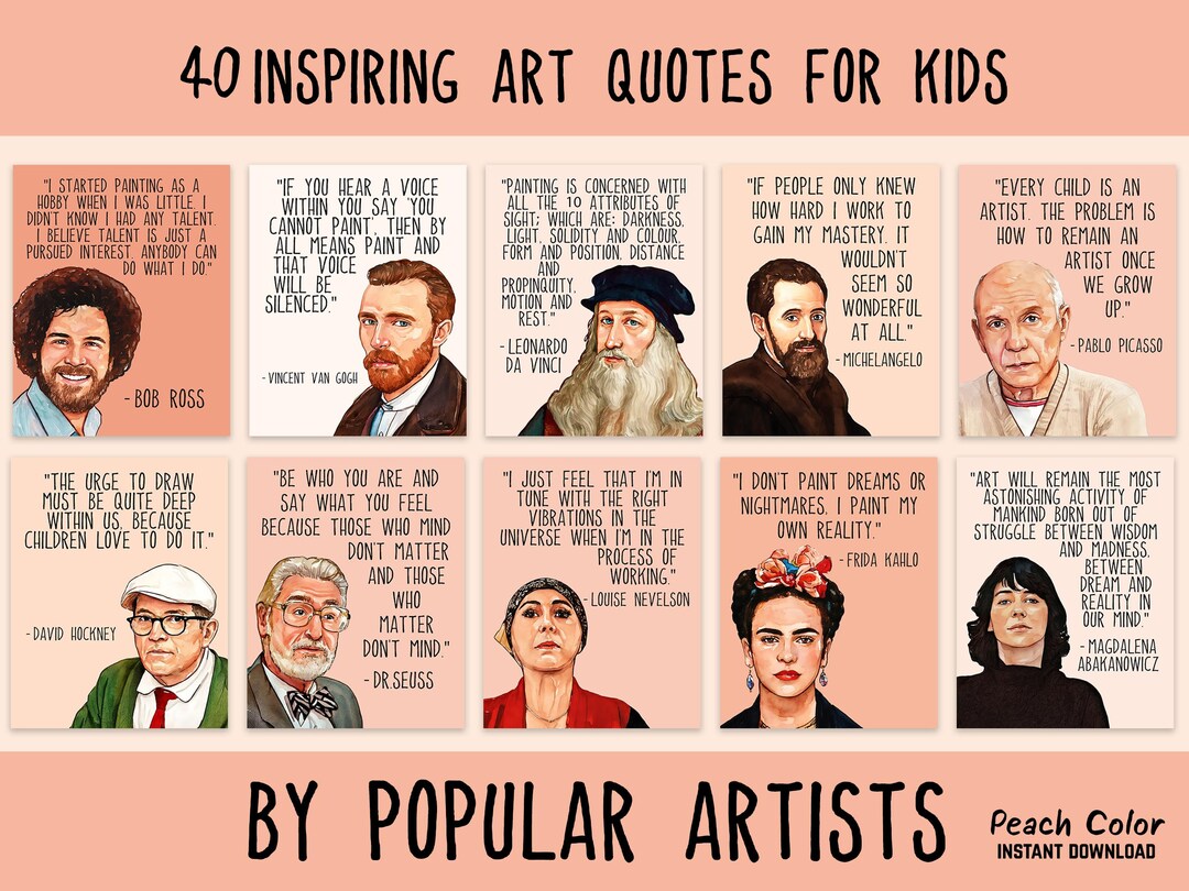 40 Art Quotes for Kids by Famous Artists - Bulletin Board - Classroom ...