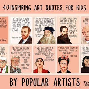 40 Art Quotes for Kids by Famous Artists - Bulletin Board - Classroom ...