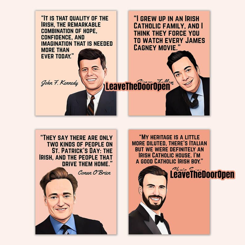Irish American Heritage Month Posters, Famous Quotes (digital Download ...