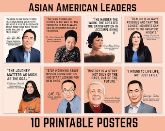 Rainbow Asian Leaders in History set of 8 Printable Posters - Etsy