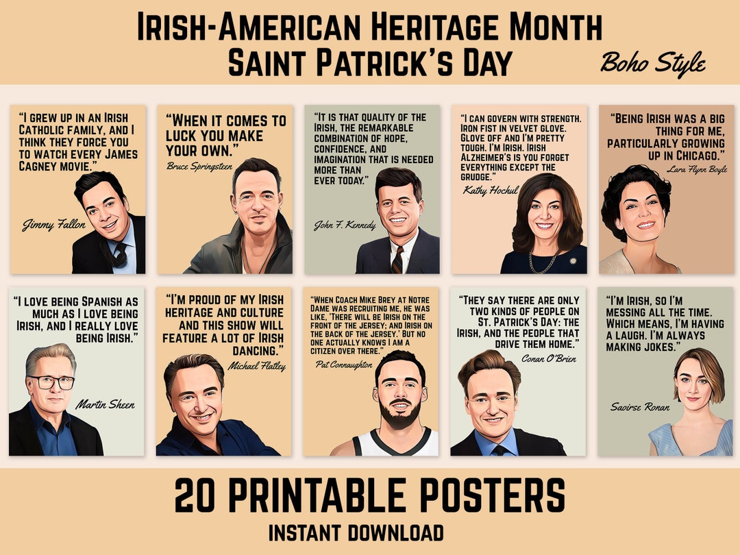 20 Famous Irish Americans Quotes, Irish American Heritage Month, Saint ...