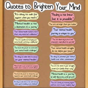 50 Quotes to Brighten Your Mind, Mental Health Awareness Month Bulletin ...