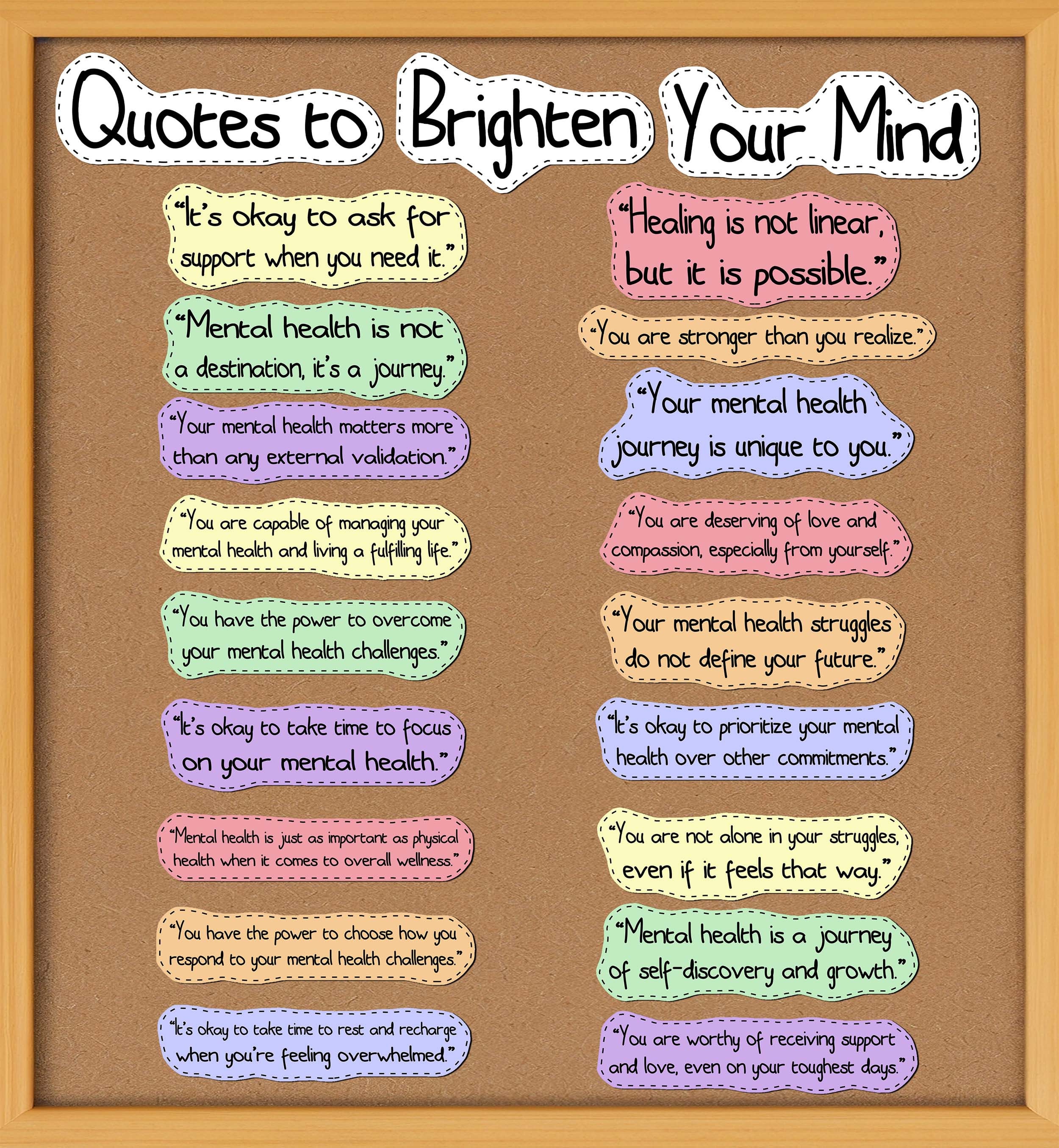 50 Quotes to Brighten Your Mind, Mental Health Awareness Month Bulletin ...