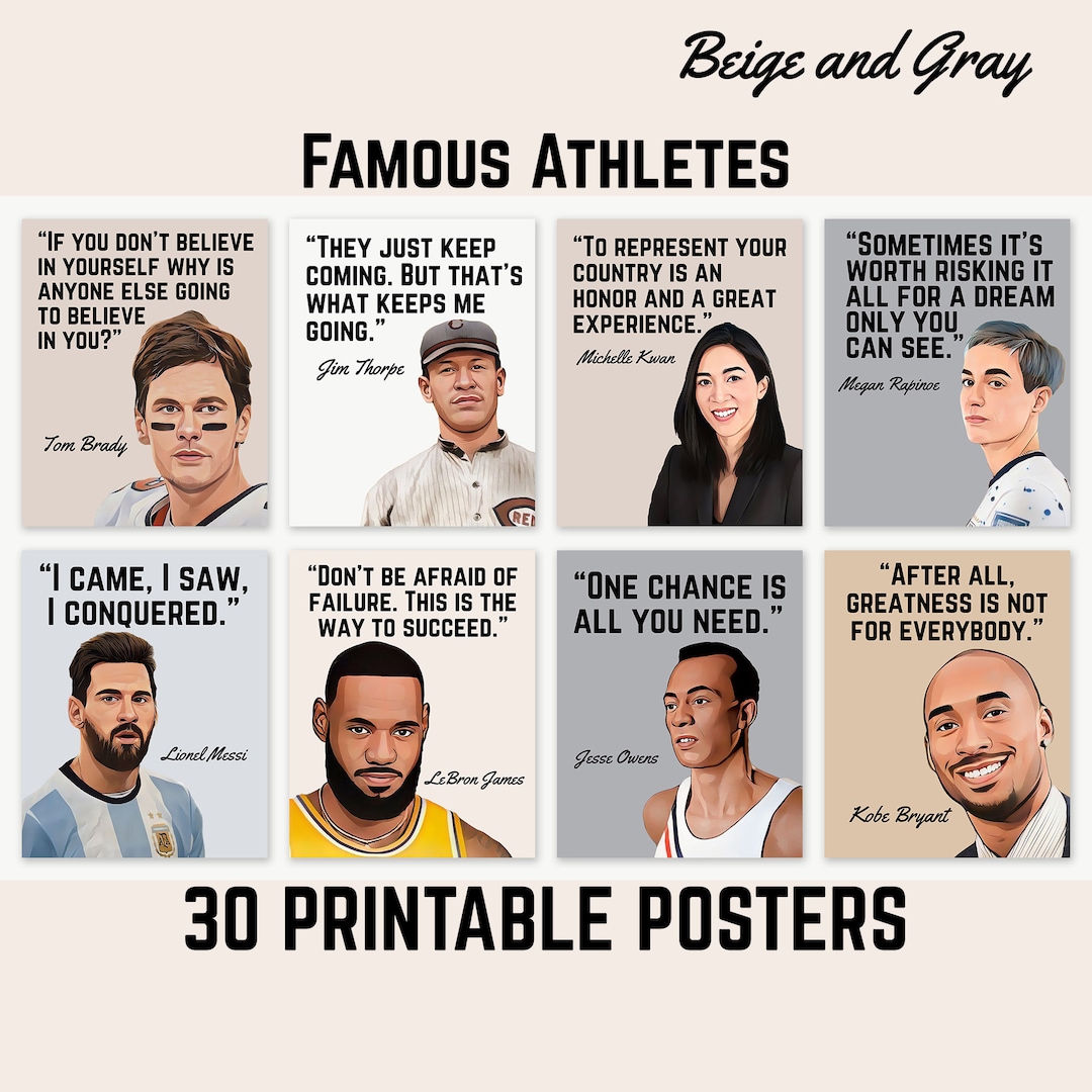 Digital Download - Famous Athletes Posters, Classroom Decor, Office ...