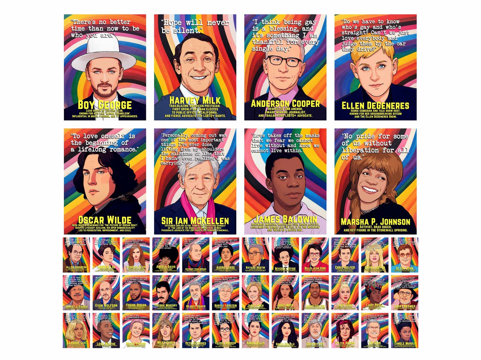 Pride Month Posters, LGBT History Month Bulletin Board Display, 44 ...