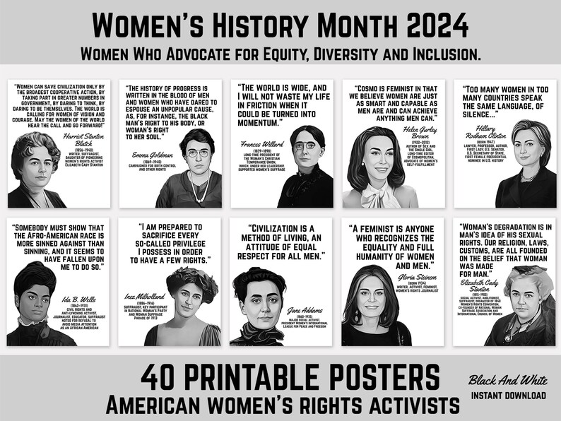 Women's History Month Posters Decor, American History, Famous Women ...