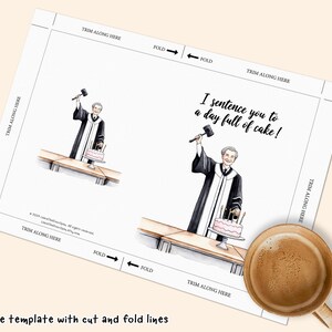 Judge Birthday Card With Gavel and Cake - Digital Download for DIY ...