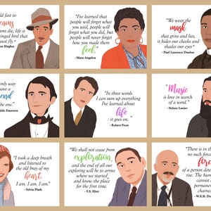 National Poetry Month Bulletin Board, 20 American Poets, Famous Quotes ...