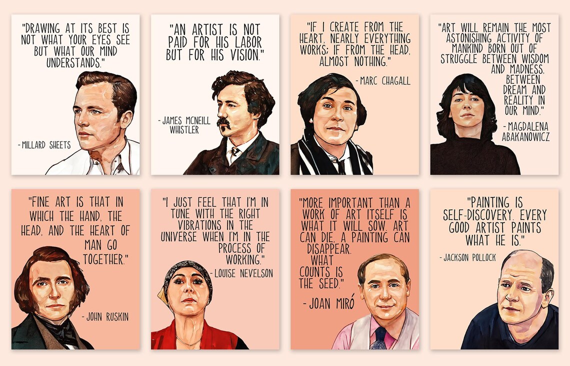 40 Art Quotes for Kids by Famous Artists Bulletin Board Classroom ...