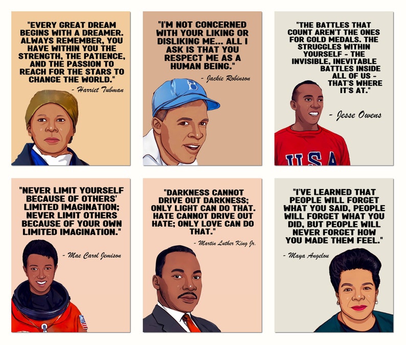 African American Heroes, Black History Month, 20 Printable Posters ...