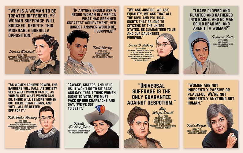 Women's History Month Posters American History, Bulletin Board Display ...