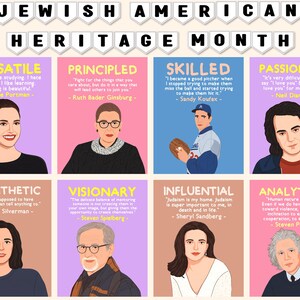 Jewish American Heritage Month Poster Set - 20 Quotes From Icons for ...